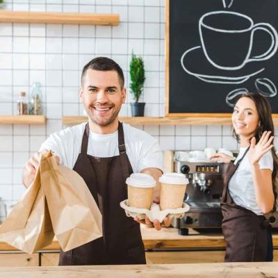 Cina Taschino per pane in carta kraft biodegradabile ad hoc FO greaseproof con gravnre in vendita
