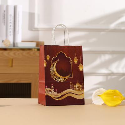 China Gravnre Printing Moon Festival Blessing Hand Length Handle Paper Star Pattern Gift Bag for sale
