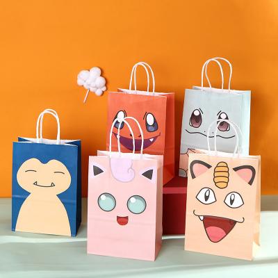 China Jigglypuff Squirtle Monsters thema Kraft papieren geschenkzak voor kinderen verjaardagsfeest Te koop