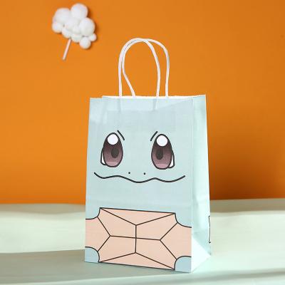 China Jigglypuff Squirtle Monsters thema Kraft papieren geschenkzak voor kinderen verjaardagsfeest Te koop
