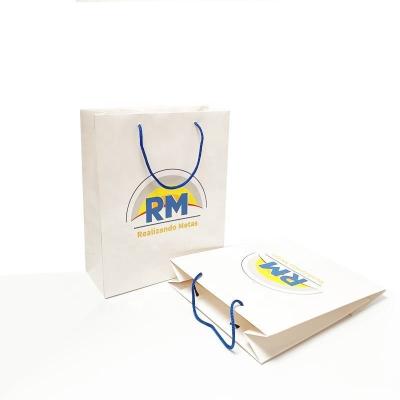 Cina Borsa di carta per acquisti con manico e logo personalizzato in vendita
