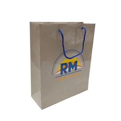 Cina Borsa di carta per acquisti con manico e logo personalizzato in vendita