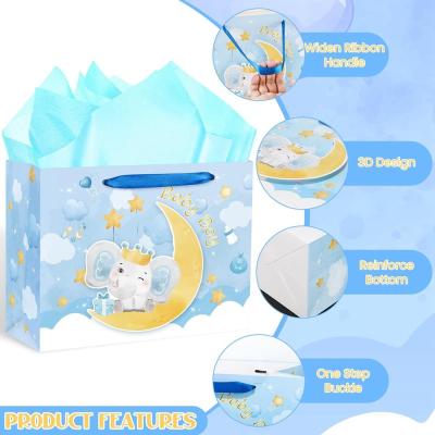 China Saco de compras de papel personalizado Eco-friendly 250 Gsm com corda de fita para embalagem de presentes à venda