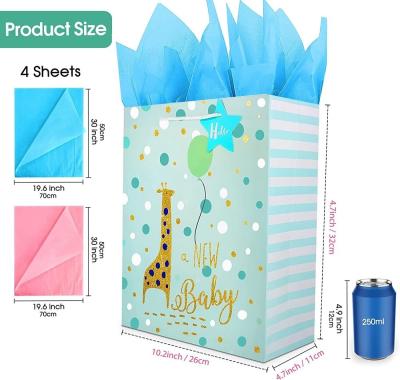 Cina Extra Large High End Riutilizzabile Cartoon Cute Baby Gift Tote Packaging Acquisti Sacchetto di carta in vendita