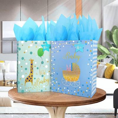 Cina Extra Large High End Riutilizzabile Cartoon Cute Baby Gift Tote Packaging Acquisti Sacchetto di carta in vendita