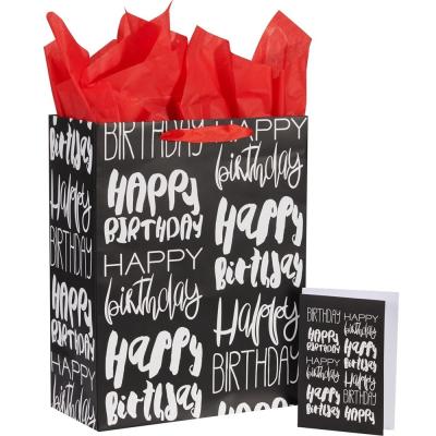 Cina Colore personalizzato Acceptato sacchetto di carta con manico a nastro per regalo di compleanno di lusso in vendita