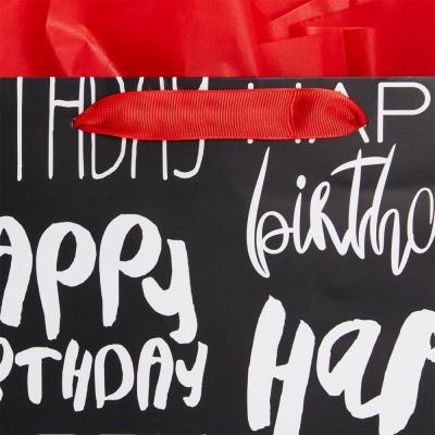 Cina Colore personalizzato Acceptato sacchetto di carta con manico a nastro per regalo di compleanno di lusso in vendita