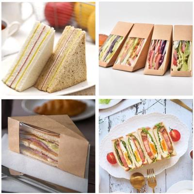 Cina Materiali riciclati Scatola di imballaggio per sandwich stampata su misura con porta-vitre trasparente in PVC in vendita