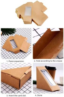 Cina Materiali riciclati Scatola di imballaggio per sandwich stampata su misura con porta-vitre trasparente in PVC in vendita