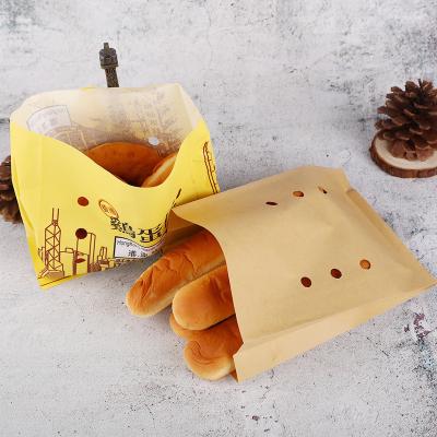 Cina Sacchetto di carta kraft impermeabile per pane da forno con stampa in gravura e finestra di plastica in vendita