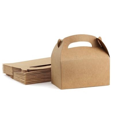 Cina Scatola di carta kraft marrone riciclata su misura con maniglia per la distribuzione di imballaggi alimentari in vendita