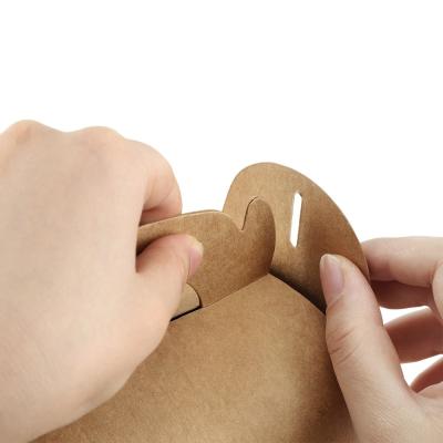 Cina Scatola di carta kraft marrone riciclata su misura con maniglia per la distribuzione di imballaggi alimentari in vendita