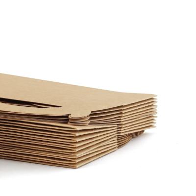 Cina Scatola di carta kraft marrone riciclata su misura con maniglia per la distribuzione di imballaggi alimentari in vendita