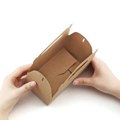 Cina Scatola di carta kraft marrone riciclata su misura con maniglia per la distribuzione di imballaggi alimentari in vendita