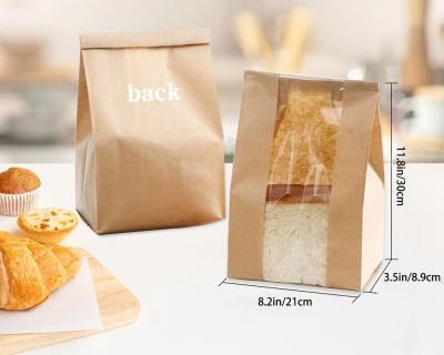 Cina Grande sacchetto di carta kraft a prova di grasso per pane e snack con imballaggio ecologico per finestre in vendita