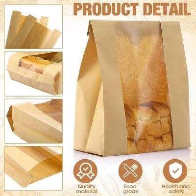 Cina Grande sacchetto di carta kraft a prova di grasso per pane e snack con imballaggio ecologico per finestre in vendita