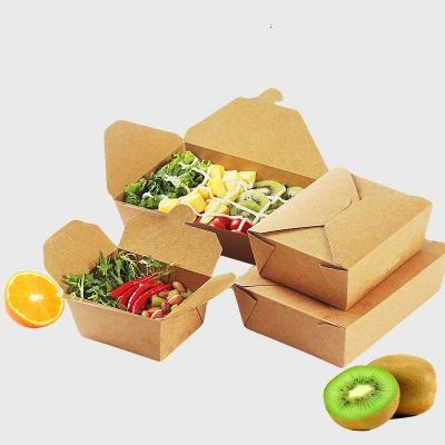 Cina Altri Confezione a mano a mano Kraft Paper Lunch Box per fast food Microonde in vendita