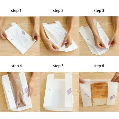 Cina Grande sacchetto di carta kraft a prova di grasso per pane e snack con imballaggio ecologico per finestre in vendita