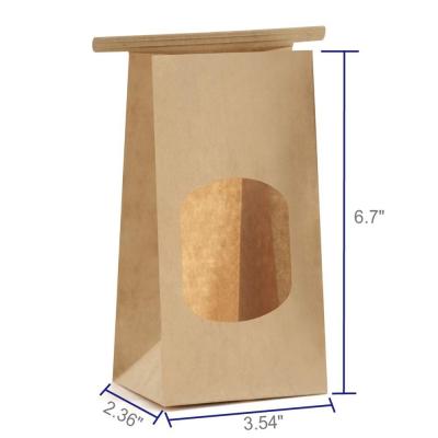Cina Sacchetto di carta Kraft con finestra chiara per i chicchi di caffè stile di imballaggio di lusso in vendita