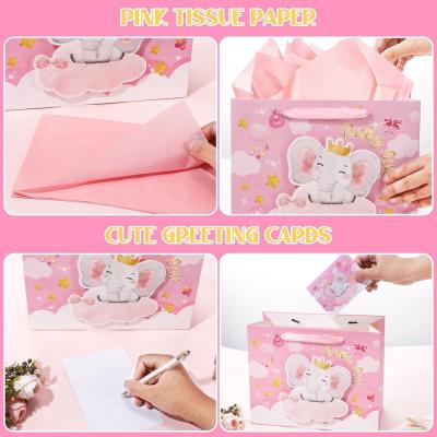 Cina Cartone animato personalizzato per bambini rosa con maniglia e nastro in vendita