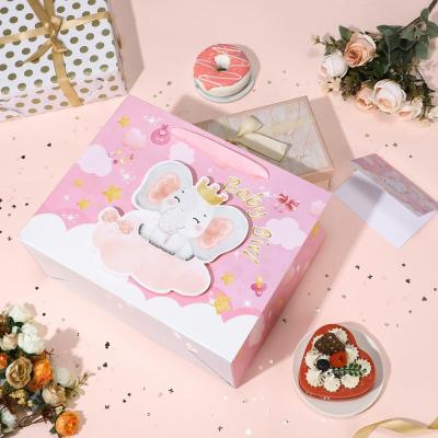 Cina Cartone animato personalizzato per bambini rosa con maniglia e nastro in vendita