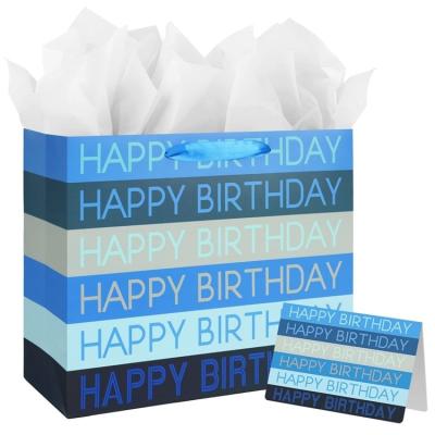 Cina CMYK 4 colori Offset Stampa regalo di compleanno Buona giornata Acquisti Borsa di carta con logo personalizzato in vendita