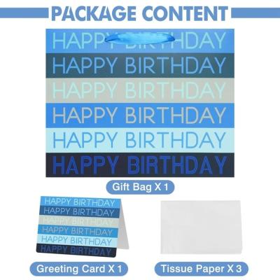 Cina CMYK 4 colori Offset Stampa regalo di compleanno Buona giornata Acquisti Borsa di carta con logo personalizzato in vendita