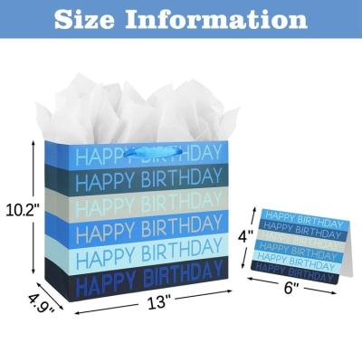 Cina CMYK 4 colori Offset Stampa regalo di compleanno Buona giornata Acquisti Borsa di carta con logo personalizzato in vendita