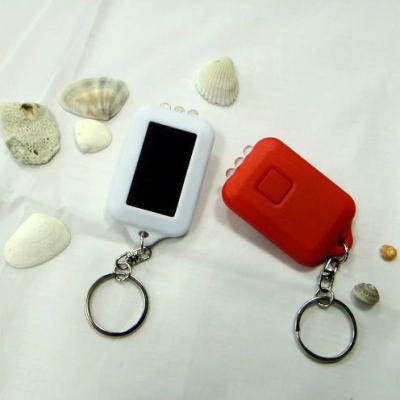 China Eco-amigable panel solar llavero con luz LED blanca y anillo dividido en venta