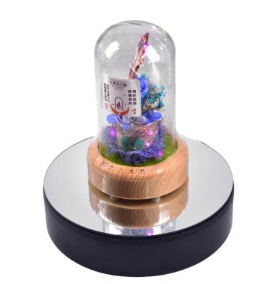 China Draaibare display draaitafel met instelbare snelheid, USB/AA-batterij, met aangepast logo Te koop