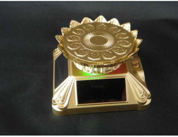Quality Lotus Tray Solar Display Stand Beautiful Acrylic Small Colorful Rotating Display for sale