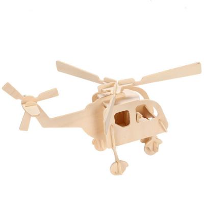 China DIY Solar Power Educational Toys Helicopter Wooden Airplane Toy For Kids for sale