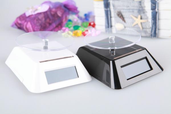 Quality 90mm Plate Acrylic Solar Powered Display Turntable Eco Friendly Logo Available for sale