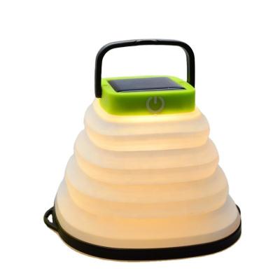 China IP65 Silicon Collapsible Solar Lamp LED Collapsible Solar Camping Light USB Rechargeable for sale
