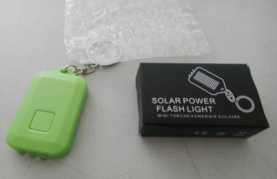China Customized Colorful Solar Key Ring Three Led Light Solar Power Keychain for sale