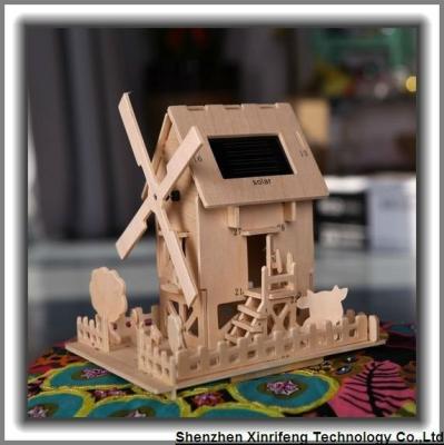 China XRF DIY Wooden House Solar Toy Kids Mini House for sale