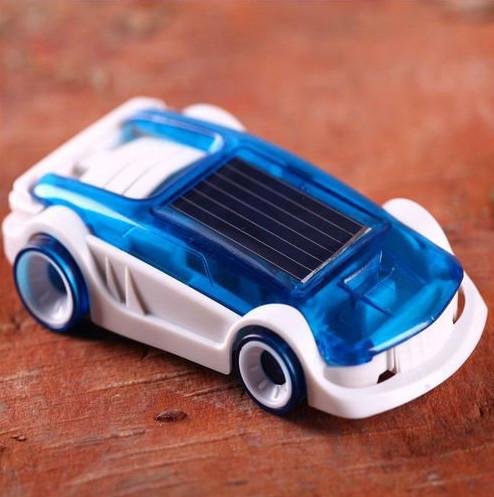 Quality Blue Classic Solar Panel Car Toy Small Solar Car Educational For Kids for sale