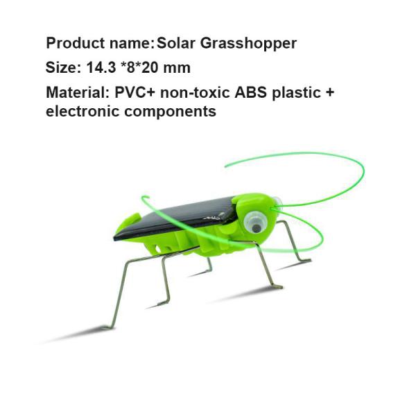 Quality Educational Mini Solar Toys Plastic Locust Solar Powered Grasshopper Customized for sale