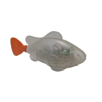 China Funny LED Light Button Battery Kid Swimming Robot Fish Toy 105*45*25mm for sale
