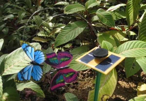Quality Artificial Solar Powered Butterfly Solar Insect Toys Waterproof For Decoration for sale