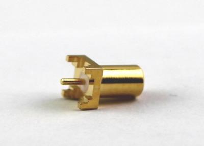 China Straight Four Legs Brass MCX Coaxial Connector PCB Mount With RG59 Cable for sale