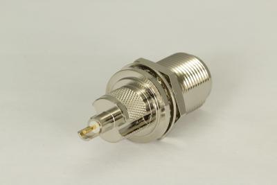 China Nickel Plated N Type Coax Connector , N Female Bulkhead Connector LMR200 50 Ohm for sale