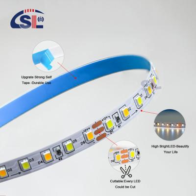 China 120leds/m 3000k 4000k 6500k CCT Board 8mm SMD2835 Led Strip Light for Outdoor and Indoor decoration for sale