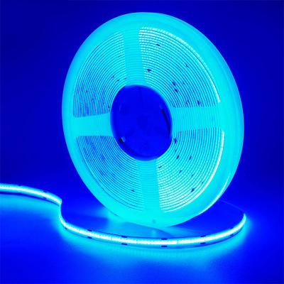 China CE LVD EMC ROHS FCC REACH ERP2.0 Certified Ice Blue COB Led Strip Light with 8mm Width for sale