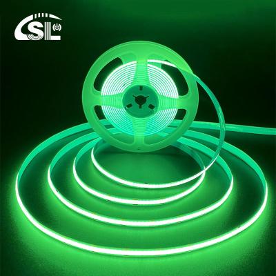 China Waterproof Green Flexible Strip Light High Density COB LED CE RoHs IP20 Ra90 8mm Width 12V24V 320Leds for sale