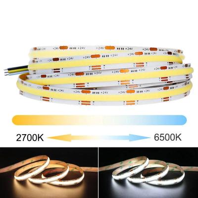China Waterproof Customization DC12V24V 8mm10mm Width 3000K 6500K CCT COB LED Strip Light for sale