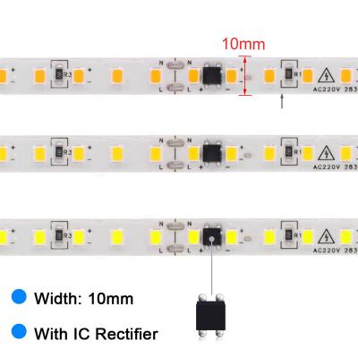 China 4000K High Brightness Electroplate 110v220v 10mm CE RoHs Ra80 SMD2835 Led Strip Light for sale