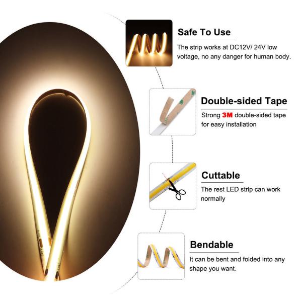 Quality 50000 Hours Working Lifetime CCT DC12V24V 8mm 10mm 576Leds 3000K-6500K Flexible for sale