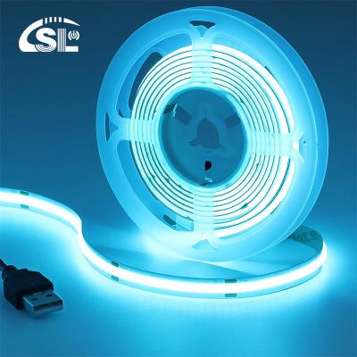 12v24v 8mm 320leds Ice-Blue flexible COB Led Strip Light for Lighting and circuitry design