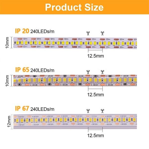 Quality Waterproof LED Strip 12V 24V White Warm White 2835 120LEDs/m for Outdoor Garden for sale
